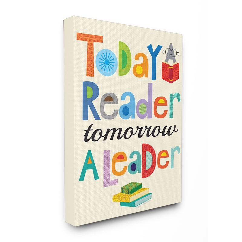 Stupell 'Today a Reader Tomorrow a Leader' Wall Plaque Art - Overstock ...
