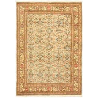 Hand-knotted Antique Keisari Cream, Blue Wool Rug - Bed Bath & Beyond ...