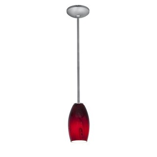 Access Lighting Merlot Steel Integrated LED Rod Pendant, Red Sky Shade ...