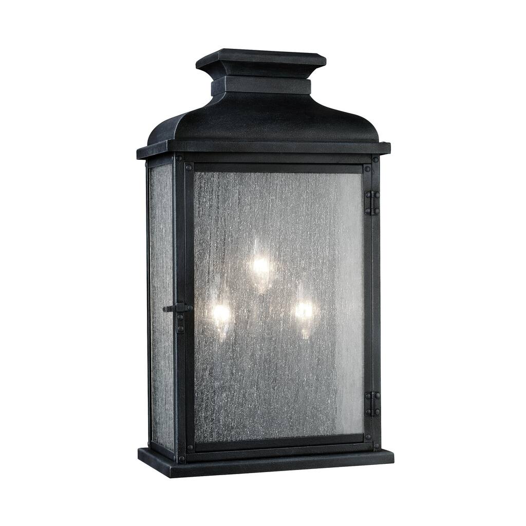 Feiss 3 - Light Outdoor Sconce, Dark Weathered Zinc - Overstock - 11856019