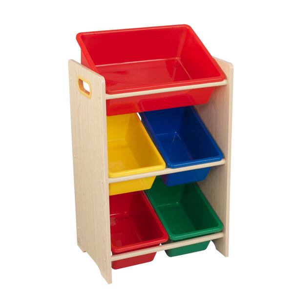 KidKraft Natural and Primary Polyester 5-bin Storage Unit - Multi - Bed ...