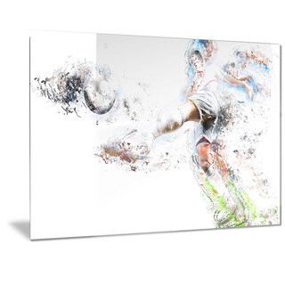 Designart 'Soccer Defense Metal Wall Art - Bed Bath & Beyond - 11862399