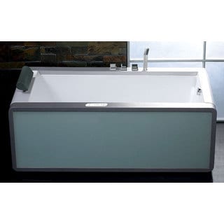Whirlpool White Acrylic Multicolored Light-up Glass Panel Bathtub - Bed ...