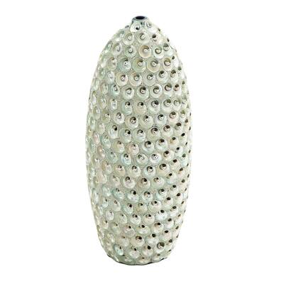 Ceramic Handcrafted Seashell Vase - Overstock - 11873383