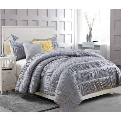 Greenwish Silver 5-piece Comforter Set - Overstock - 11877749