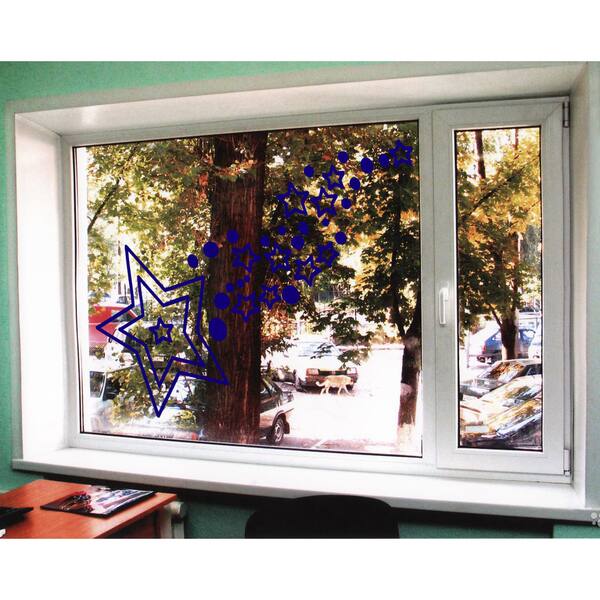 Falling star sky window beauty Wall Art Sticker Decal Blue - Bed Bath ...