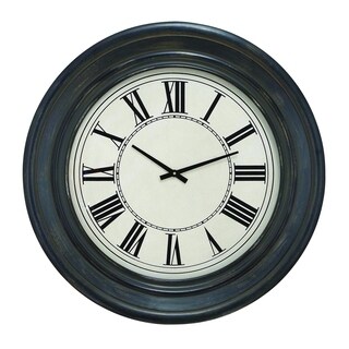 Dark Brown Finish with Black Roman Numerals Wood 32-inch Wall Clock ...