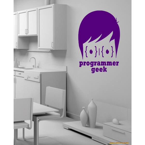 A computer a laptop office programmer geek Wall Art Sticker Decal ...