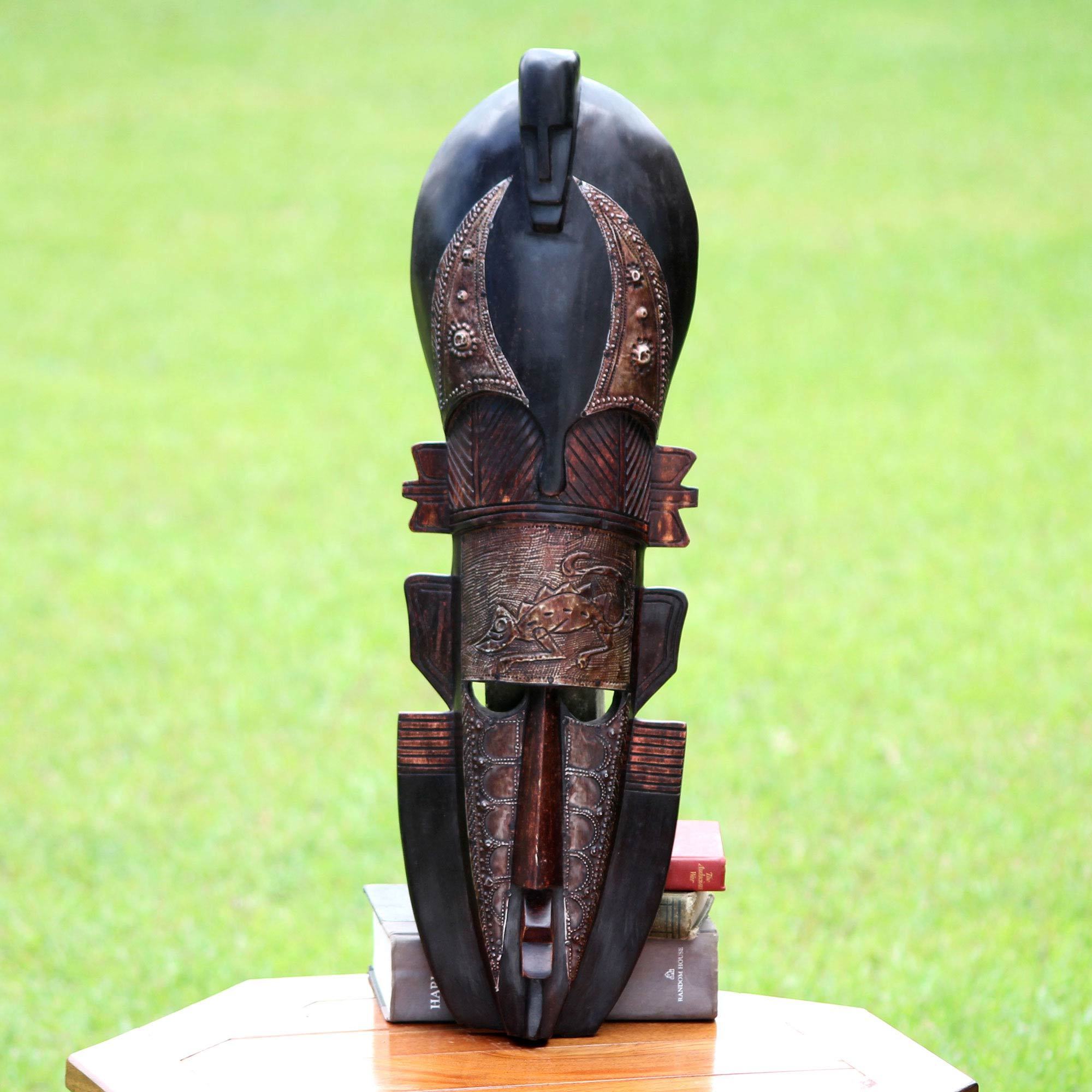 Handcrafted African Wood 'Ogya' Mask (Ghana) - Bed Bath & Beyond - 12005506