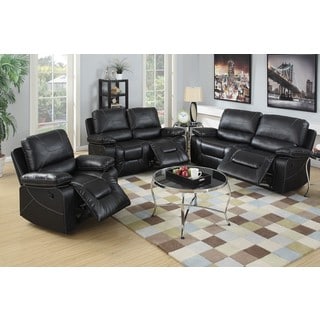 Koper Bonded Leather Upholstered 3-piece Living Room Set - Bed Bath ...