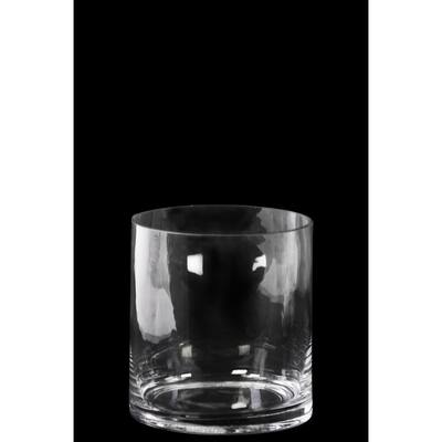 Urban Trends Collection Clear Achromatic Glass Short Wide Cylinder Vase ...