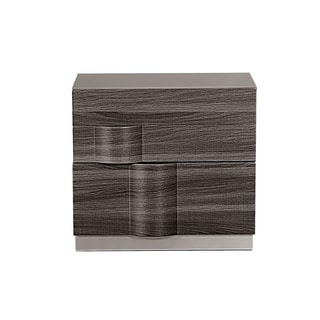 Global Glossy Grey MDF Zebra Nightstand - Bed Bath & Beyond - 11897413