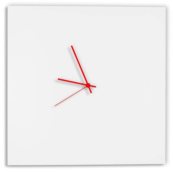 Adam Schwoeppe 'Whiteout Square Clock' Minimalist Modern White Wall ...