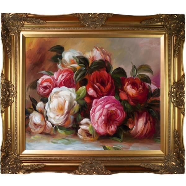 La Pastiche Pierre-Auguste Renoir 'Discarded Roses' Hand Painted Framed ...