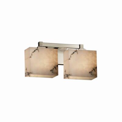 Justice Design LumenAria Regency 2-light Brushed Nickel Bath Bar, Faux ...