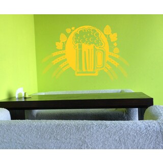 Malt Beer mug hop must Wall Art Sticker Decal Yellow - Bed Bath ...