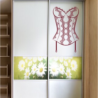 Female corset Wall Art Sticker Decal Red - Bed Bath & Beyond - 11921912