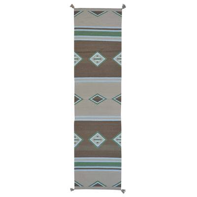 Pure Wool Handwoven Flat-weave Runner Rug (2'7 x 10'1) - Multi ...