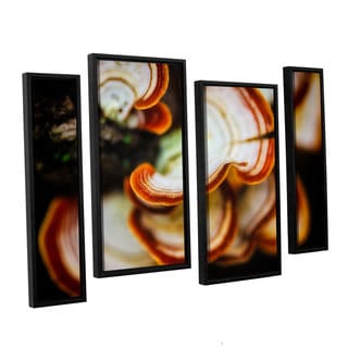 Tom Croce's 'Close Up Petals' 4 Piece Floater Framed Canvas Staggered ...