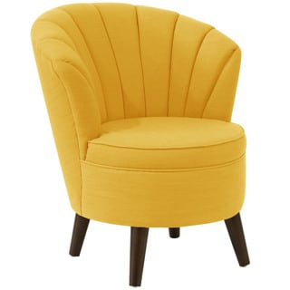angelo:HOME Yellow Linen, Polyester Channel-seam Tub Chair - 29"W X 30 ...