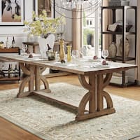 Paloma Reclaimed Wood Rectangular Trestle Table by iNSPIRE Q Artisan - Brown - On Sale - Bed ...