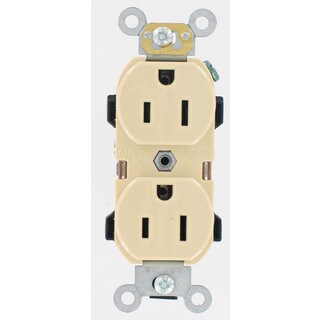 Leviton R71-5252-OIS Ivory Industrial Grade Straight Blade Duplex ...