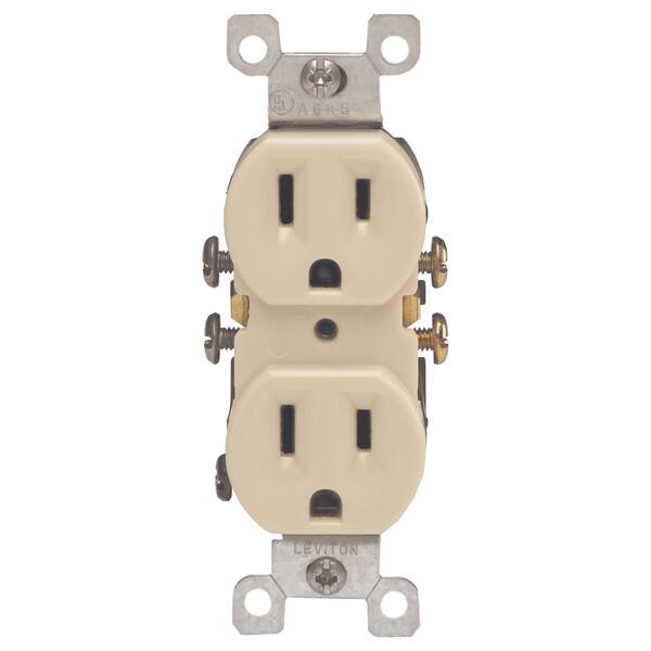 Leviton M25-05320-IMP Ivory Residential Grade Straight Blade Duplex ...