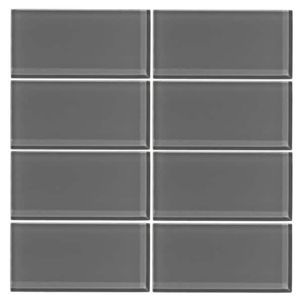 Vicci Design Grey Glass Subway Tiles (Pack of 48) - Bed Bath & Beyond ...