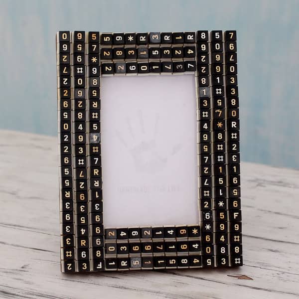 Handmade Upcycled 'Matrix Connection' Photo Frame (India) - Bed Bath ...