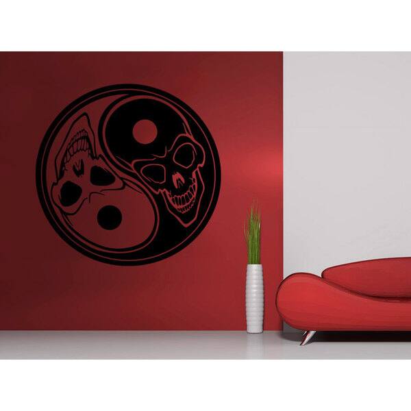 Skull Yin Yang Symbol Wall Art Sticker Decal - Bed Bath & Beyond - 11965145