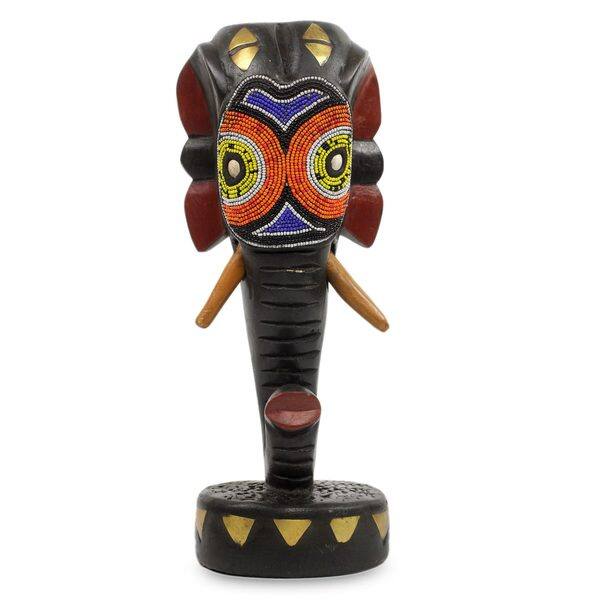 Handcrafted Sese Wood 'Elephant Kingdom' Sculpture (Ghana) - Bed Bath ...