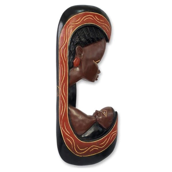 Handcrafted Sese Wood 'Motherly Love' Wall Sculpture (Ghana) - Bed Bath ...