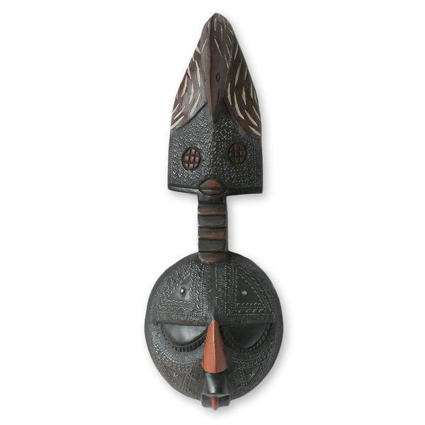 Handmade Sese Wood 'Savior' Mask (Ghana) - Black - Bed Bath & Beyond ...