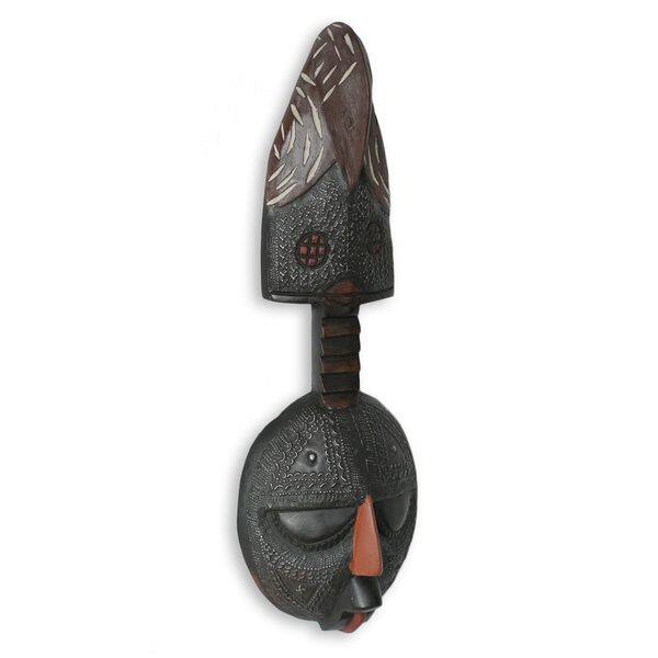 Handmade Sese Wood 'Savior' Mask (Ghana) - Black - Bed Bath & Beyond ...