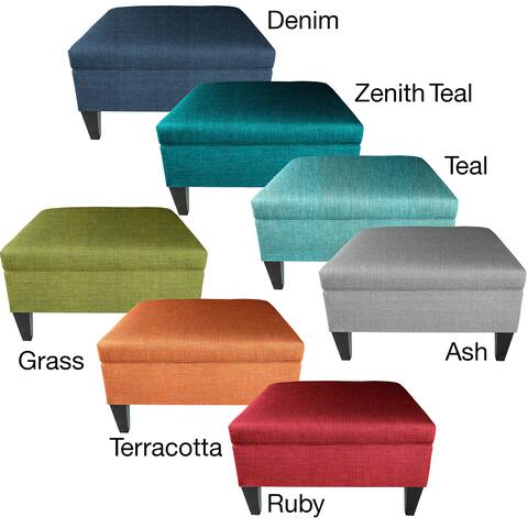 MJL Furniture Solid-colored Fabric Organizational Storage Ottoman - On ...