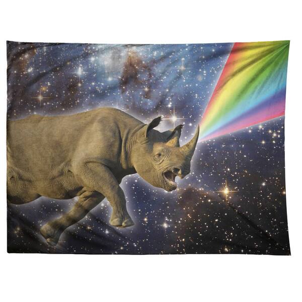 Sharp Shirter Rhinocorn/ Rhino/ Space/ Rainbow/ Galaxy Tapestry - Bed ...