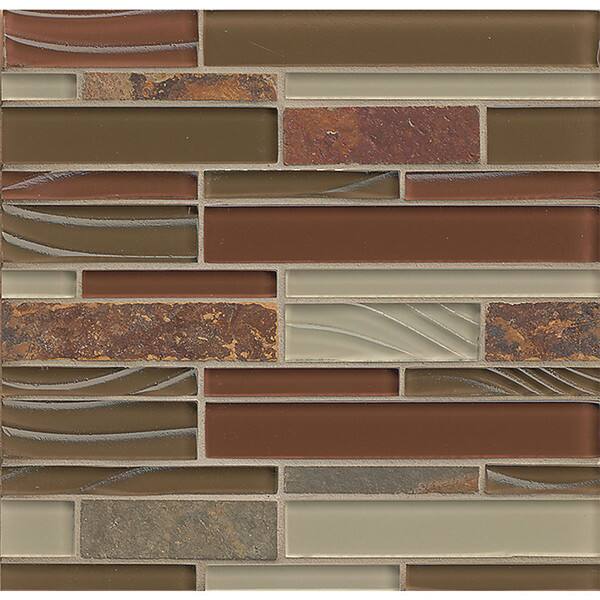 Bedrosians Elume Boardwalk Multicolor Glass/Stone Tiles (Pack of 10 ...