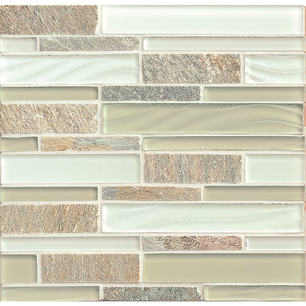 Bedrosians Elume Boardwalk Multicolor Glass/Stone Tiles (Pack of 10 ...