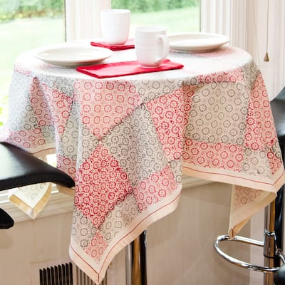 Handmade Medallion Rose Table cloth (India) - Overstock - 12004384