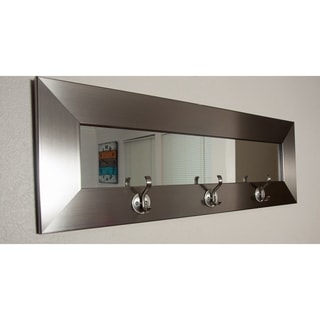 Last Look Silver Stainless 32-inch 3-hook Mirror - Bed Bath & Beyond ...
