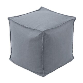 Circa Solid Charcoal 17-inch Square Seamed Hassock - Bed Bath & Beyond ...