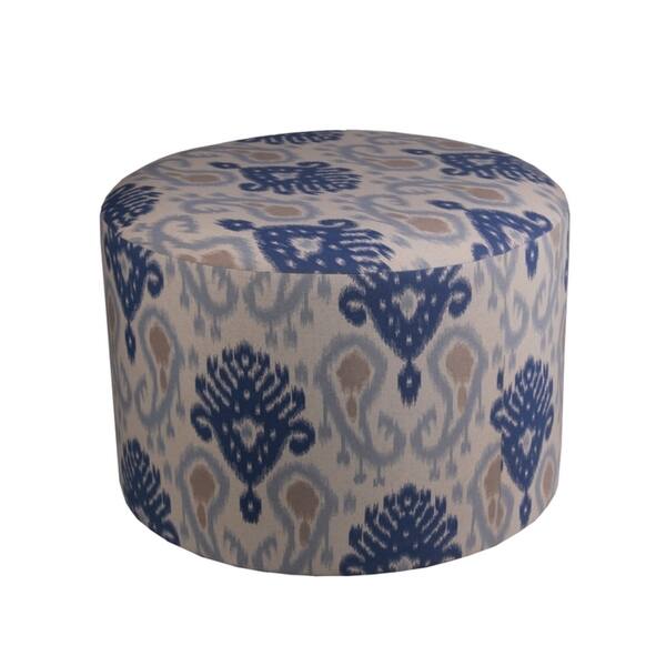 Privilege Blue 24-inch Round Ottoman - Bed Bath & Beyond - 12015809