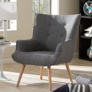 Baxton Studio Alkyone Mid-Century Grey Upholstered Armchair - Bed Bath ...