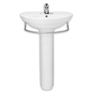 American Standard Ravenna White Pedestal/Shroud Porcelain Bathroom Sink ...