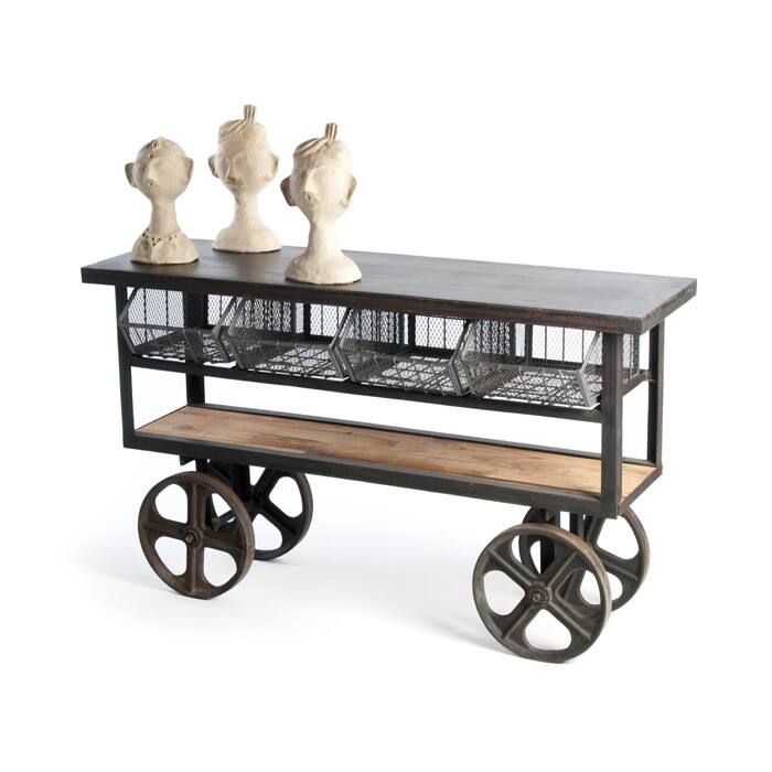 Powder-coated 4-basket Iron Cart - Overstock - 12027214