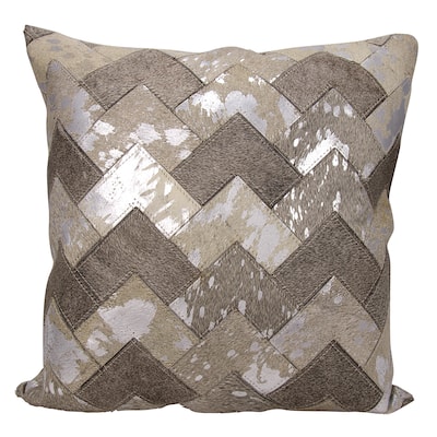 Mina Victory Natural Leather and Hide Metallic Arrow Chevron Grey ...