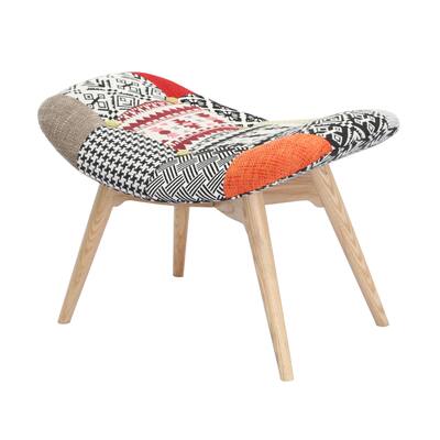 Kelsey Button Patchwork Upholstered Accent Stool - Overstock - 12033707