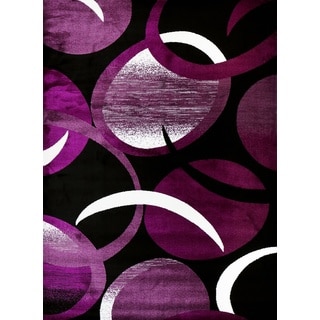 Persian Rugs Purple Black White Abstract Area Rug - 2' x 3' - Bed Bath ...