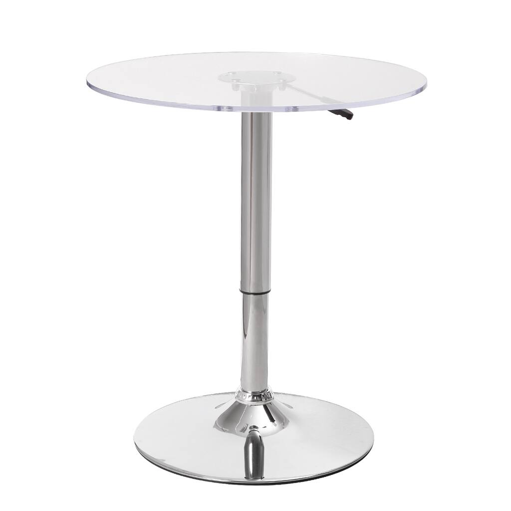 Adeco Hydraulic Transparant Adjustable Height Table - Overstock - 12036950