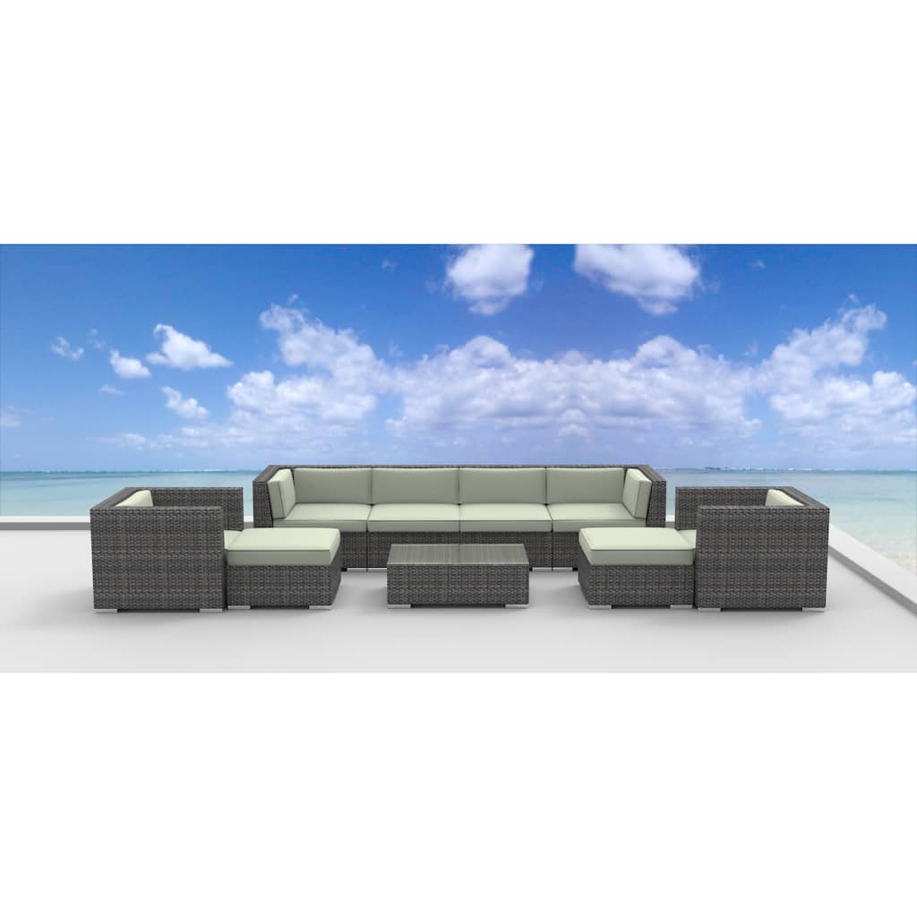 Urban Furnishing Fiji 9-piece Modern Outdoor Backyard Wicker Rattan ...